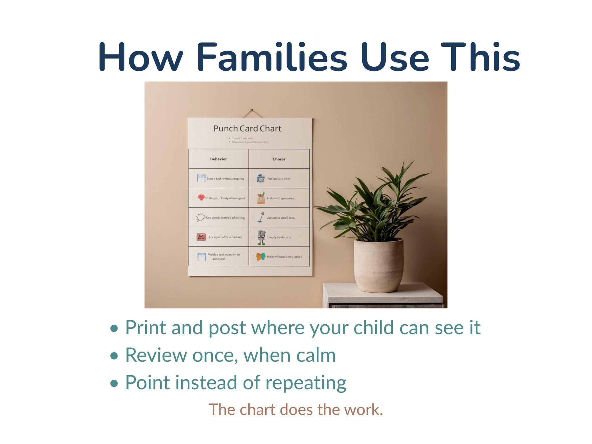 Printable Punch Card Chart for Kids | ADHD Behavior and Chore Chart ...