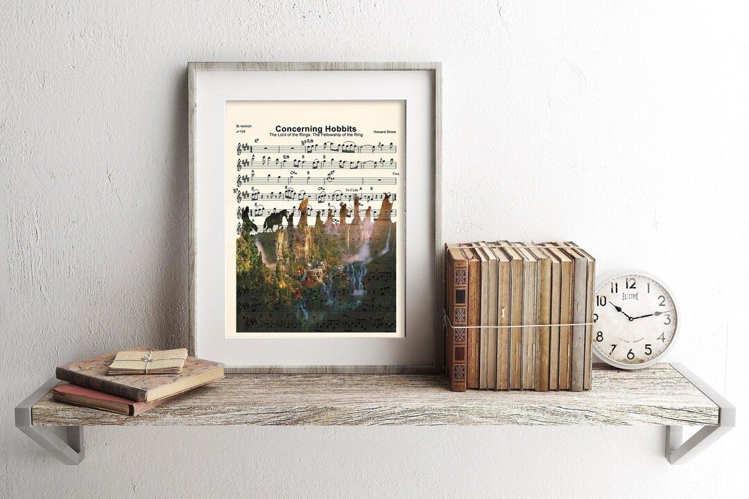 Lord of the Rings Concerning Hobbits Sheet Music Art Print - Etsy