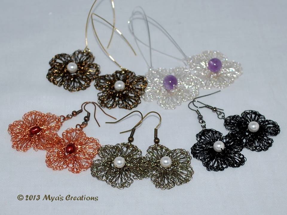 PDF Crocheted Wire Flower Earrings Tutorial, How to Make a Crochet Wire ...