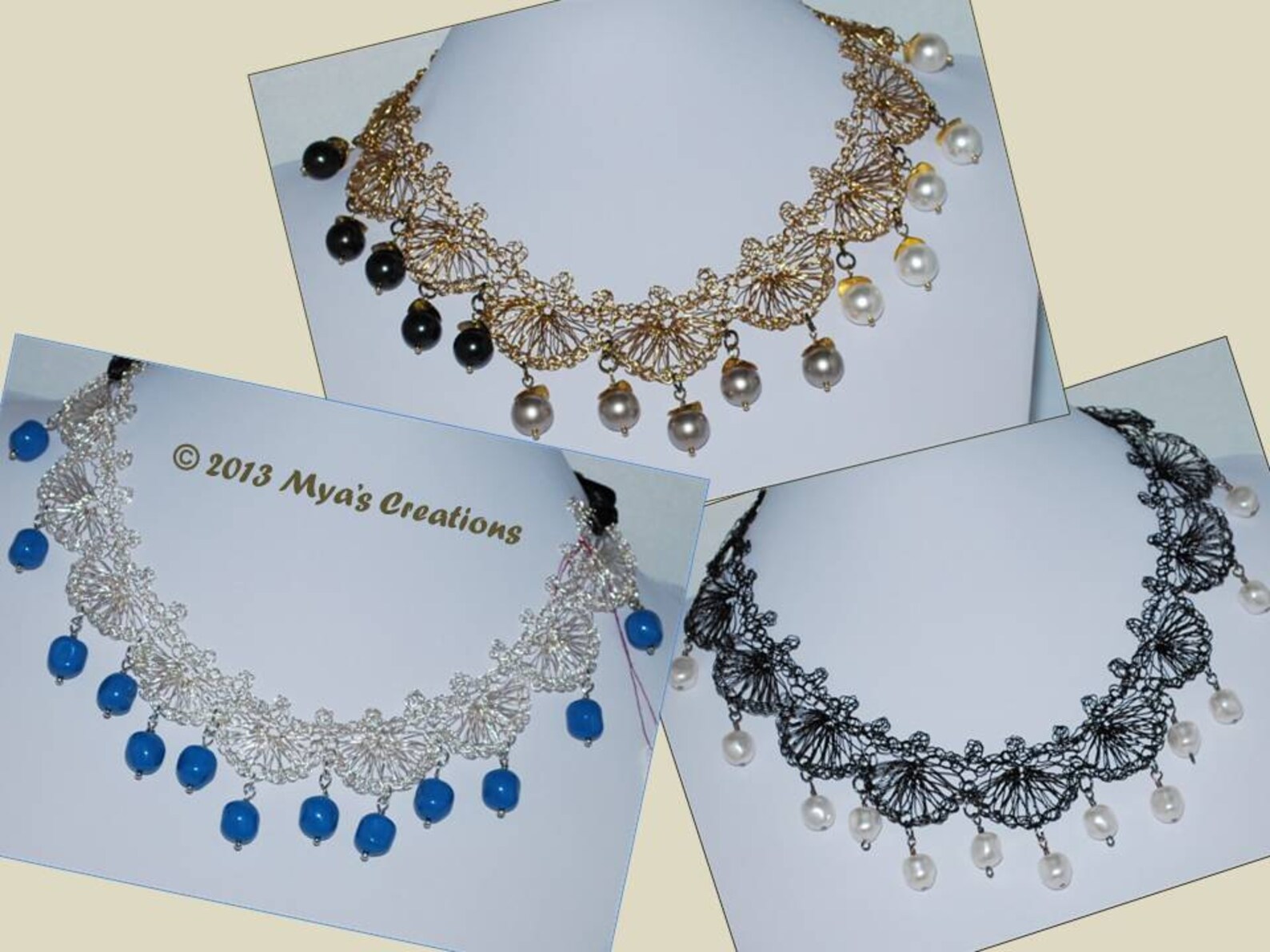 PDF Crocheted Wire Shell Lace Necklace Tutorial, How to Make a Crochet ...