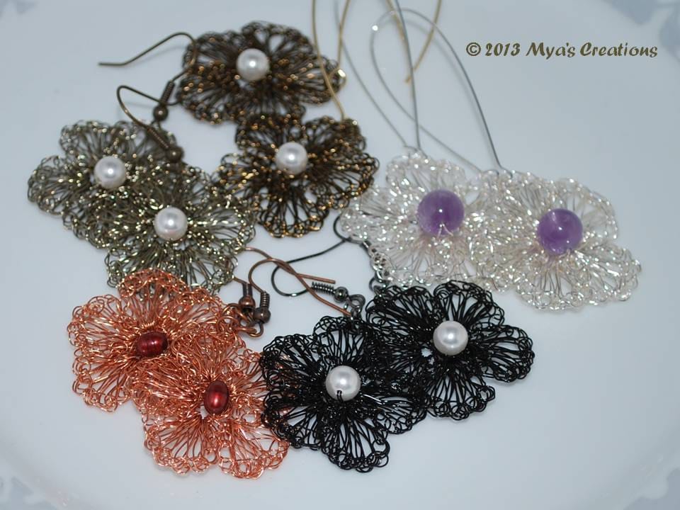 PDF Crocheted Wire Flower Earrings Tutorial, How to Make a Crochet Wire ...
