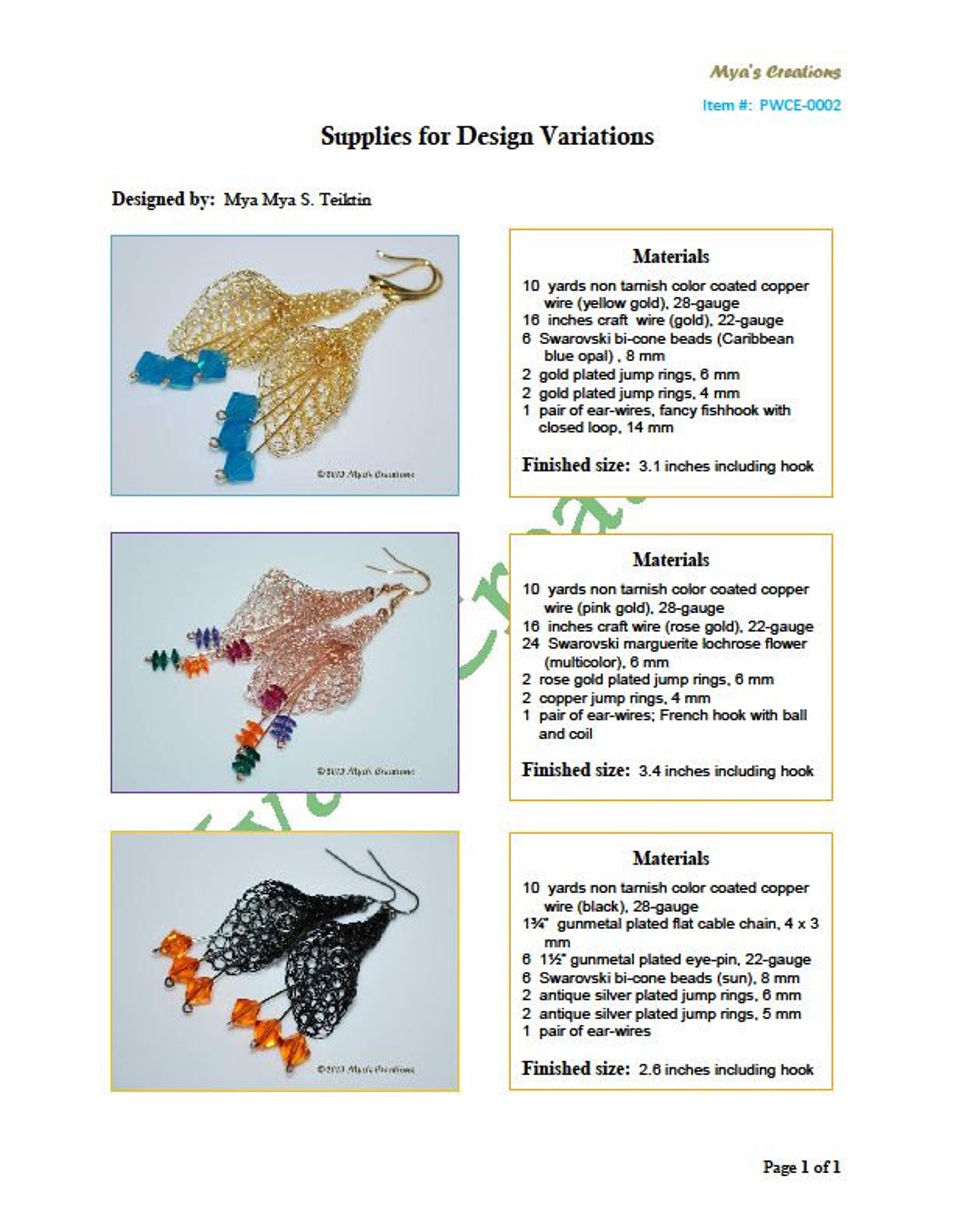 PDF Crocheted Wire Flower Earrings Tutorial, How to Make a Crochet Wire ...