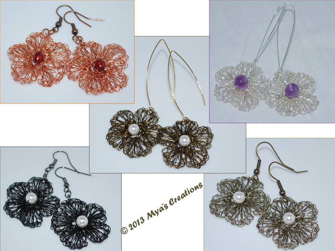 PDF Crocheted Wire Flower Earrings Tutorial, How to Make a Crochet Wire ...
