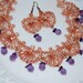 Crocheted Copper Wire Lace Necklace, Amethyst Beads, Handmade Jewelry ...