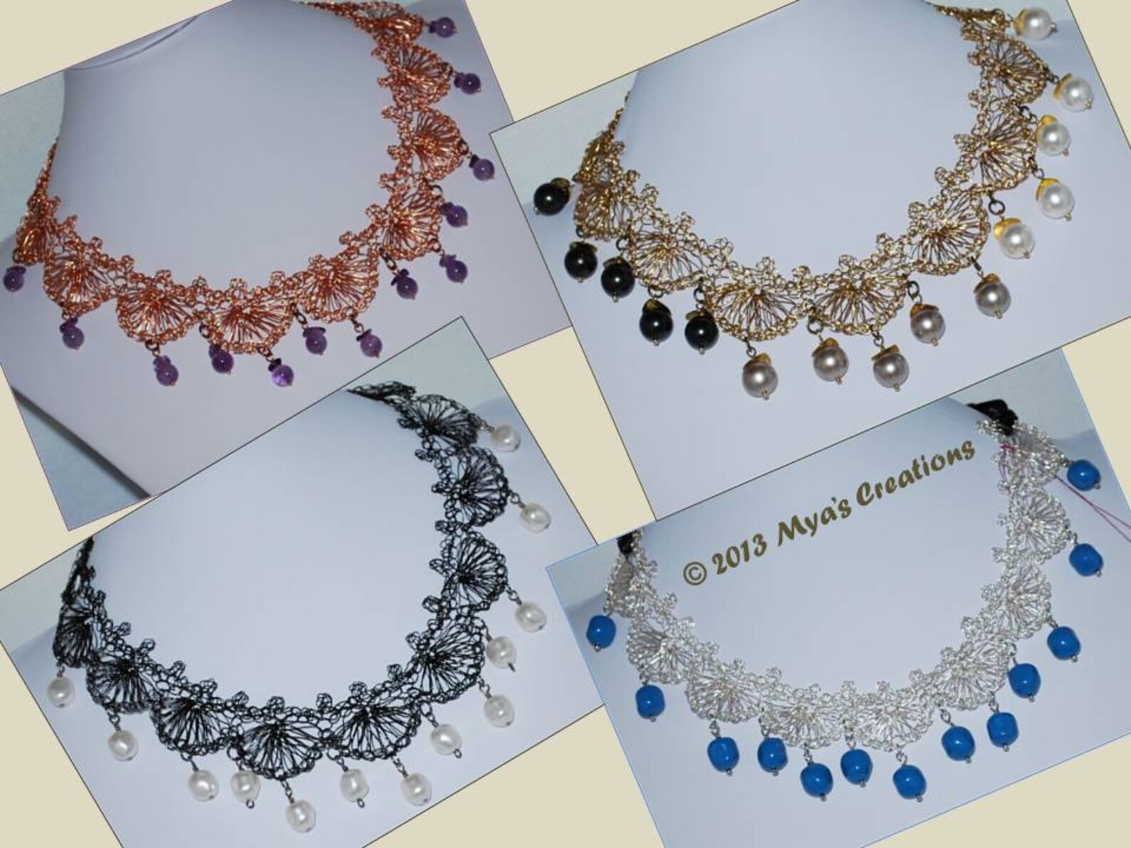 PDF Crocheted Wire Shell Lace Necklace Tutorial, How to Make a Crochet ...