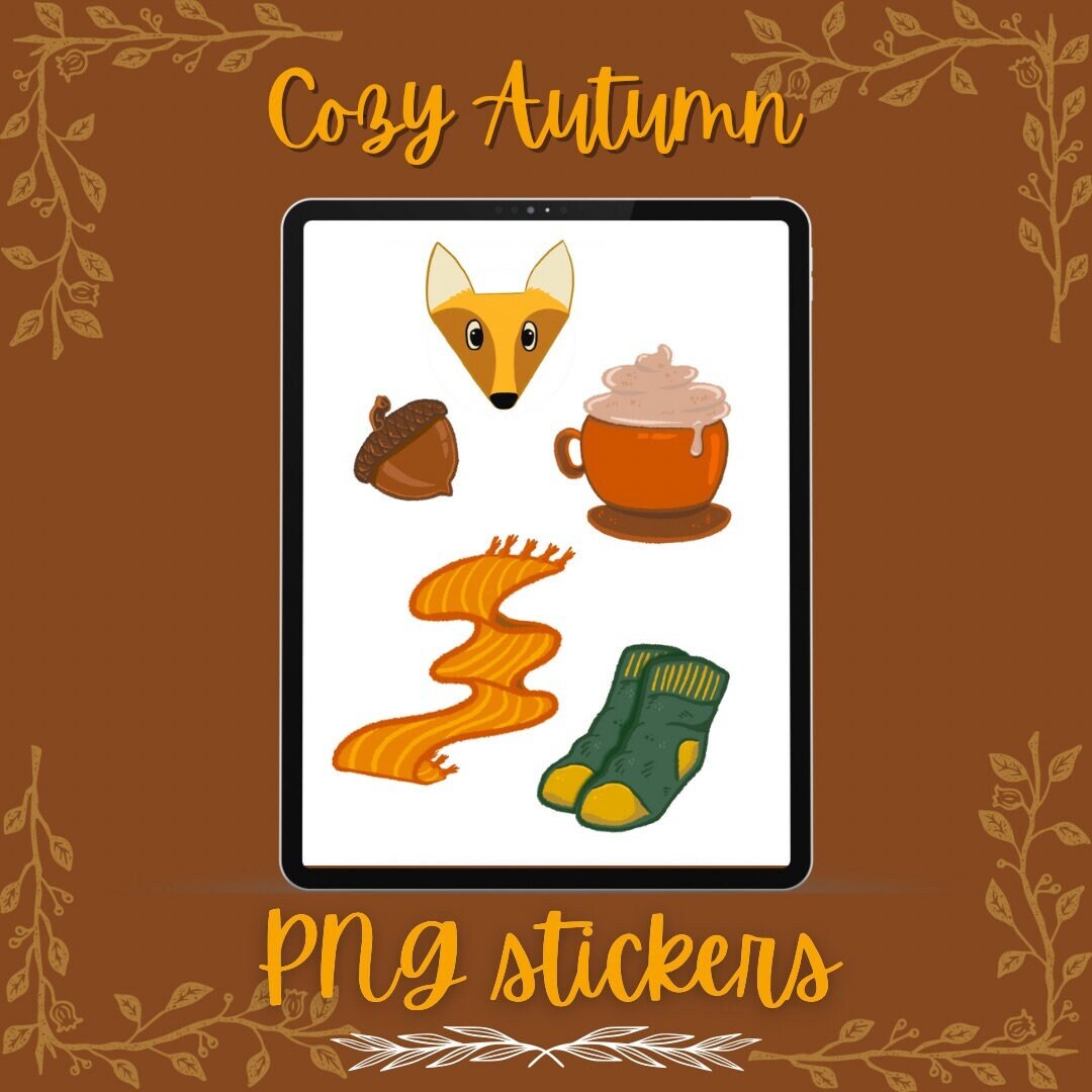 Autumn PNG Stickers for Digital Planner - Etsy