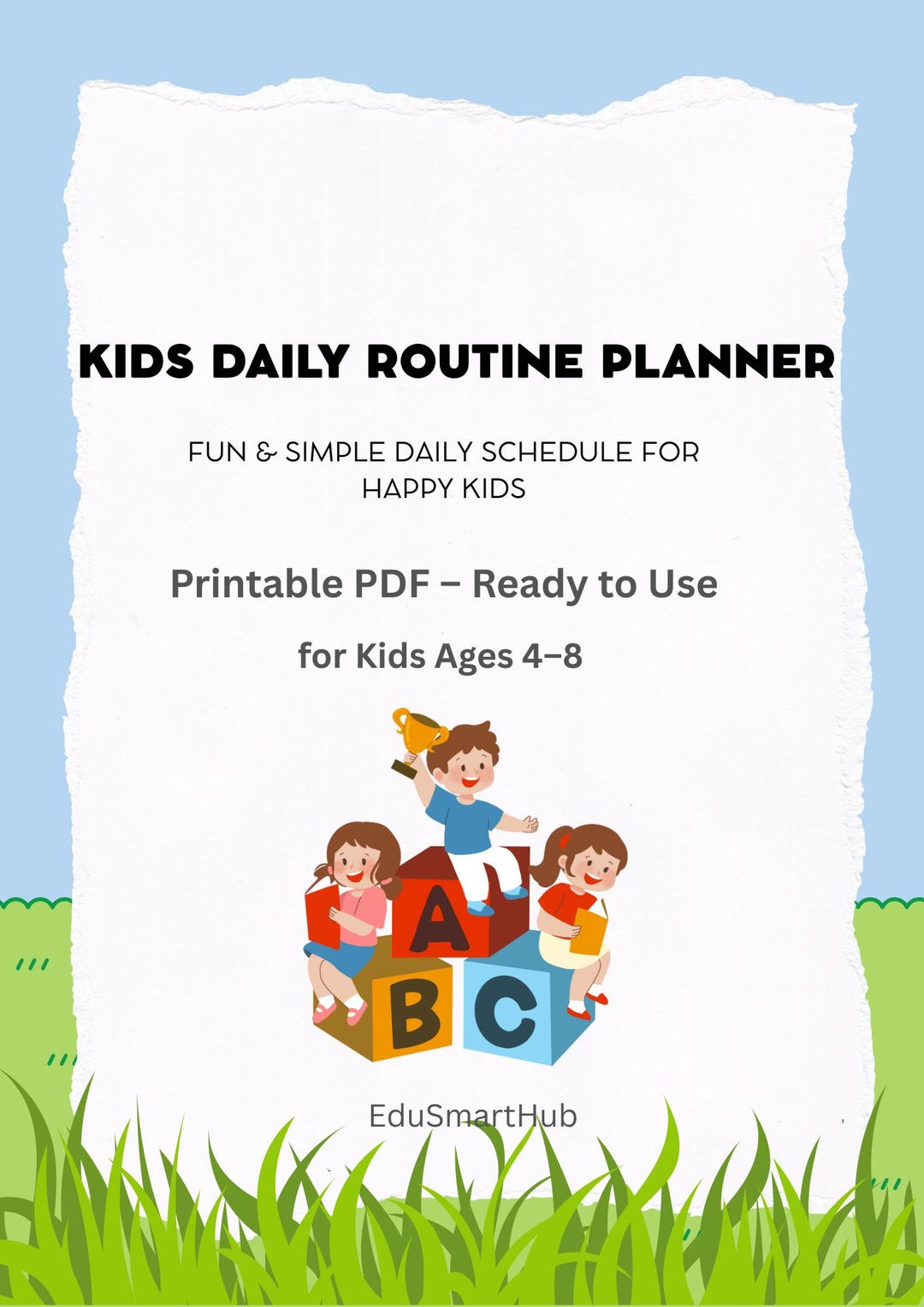 Kids Daily Routine Chart | Fun Habit Tracker (PDF Printable Ages 4-8 ...