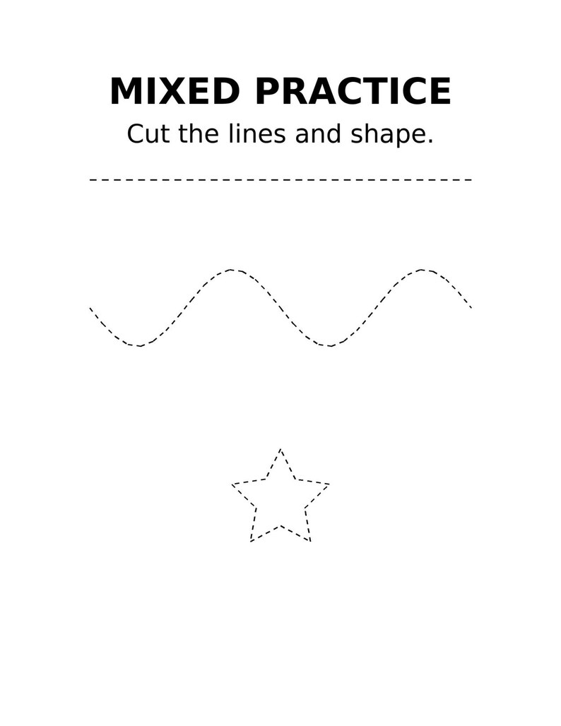Cuaderno de ejercicios de corte con tijeras para preescolar: práctica ...