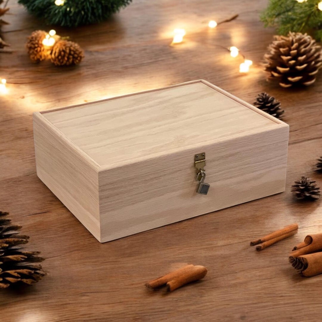 Large Wood Box With Lid Memory Box Gift for Her Keepsake Box ...