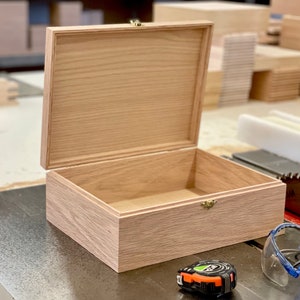 Unfinished Wooden Box With Hinges 12 X 9 X 4 1/4 - Etsy