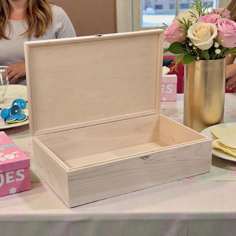 Personalized Baby Keepsake Box, Newborn Memory Chest, Custom Engraved ...
