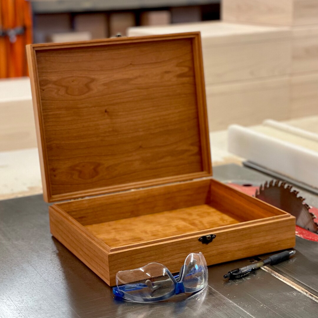 Cherry Wood Box With Satin Lacquer Finish Mens Valet Box Handmade by ...