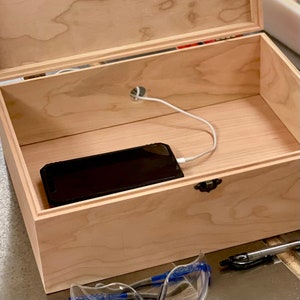 Handmade Wooden Unplug Box: Family Phone Lock-up & Charging Station - Etsy