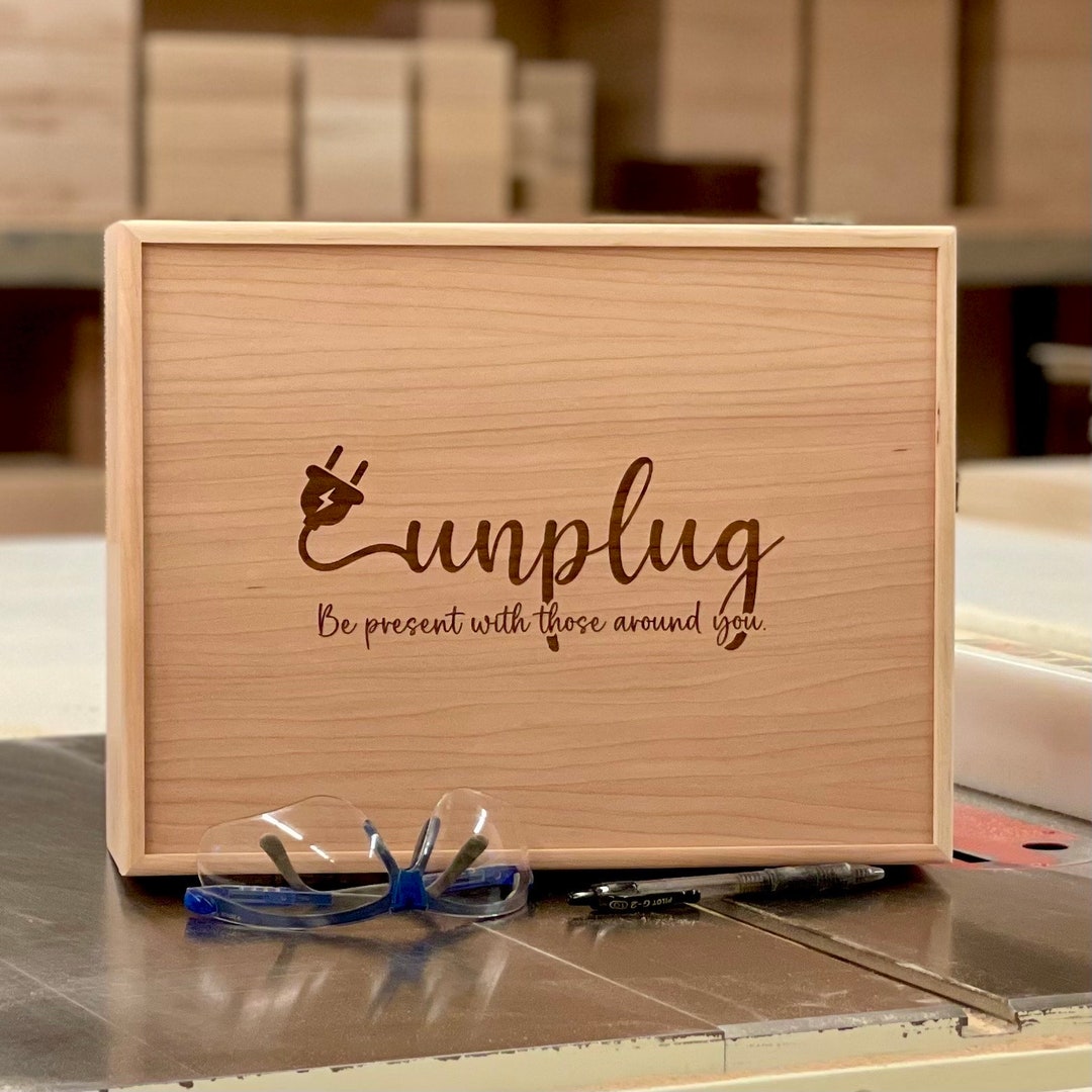 Handmade Wooden Unplug Box: Family Phone Lock-up & Charging Station - Etsy