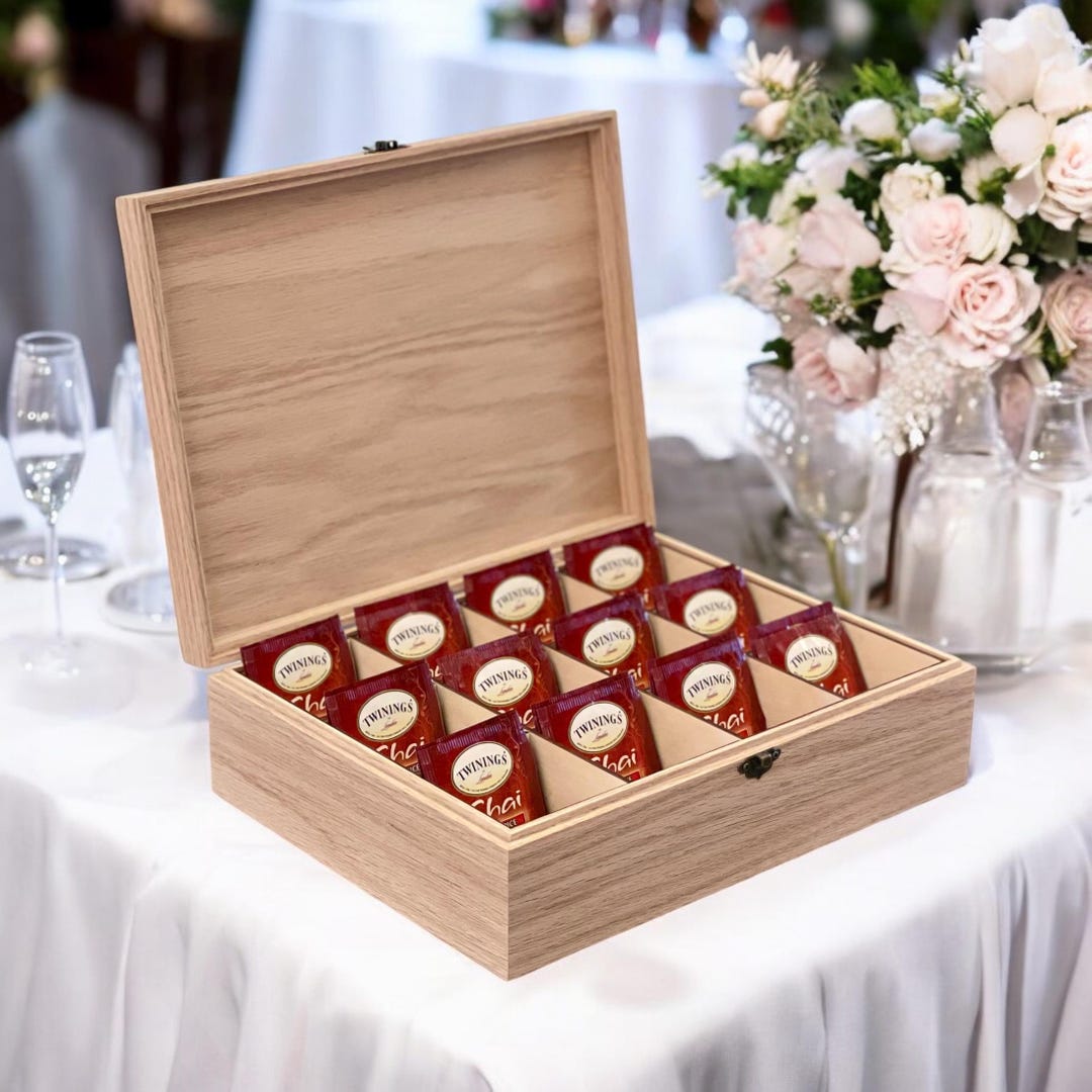 Personalized Wood Tea Box: Handmade Tea Bag Storage Caddy - Etsy