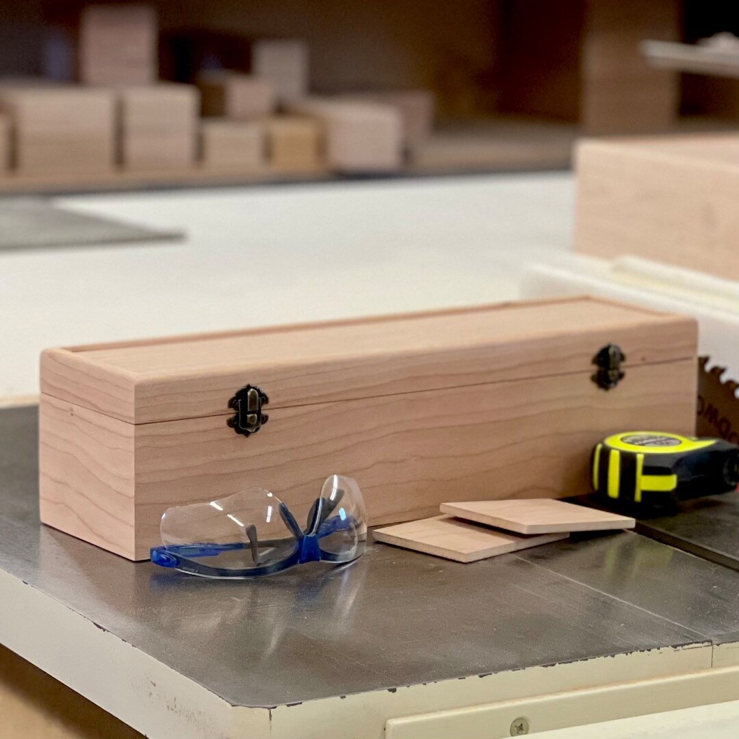 Wooden Trading Card Deck Box With Hinged Lid 2 Removable Dividers Fits ...