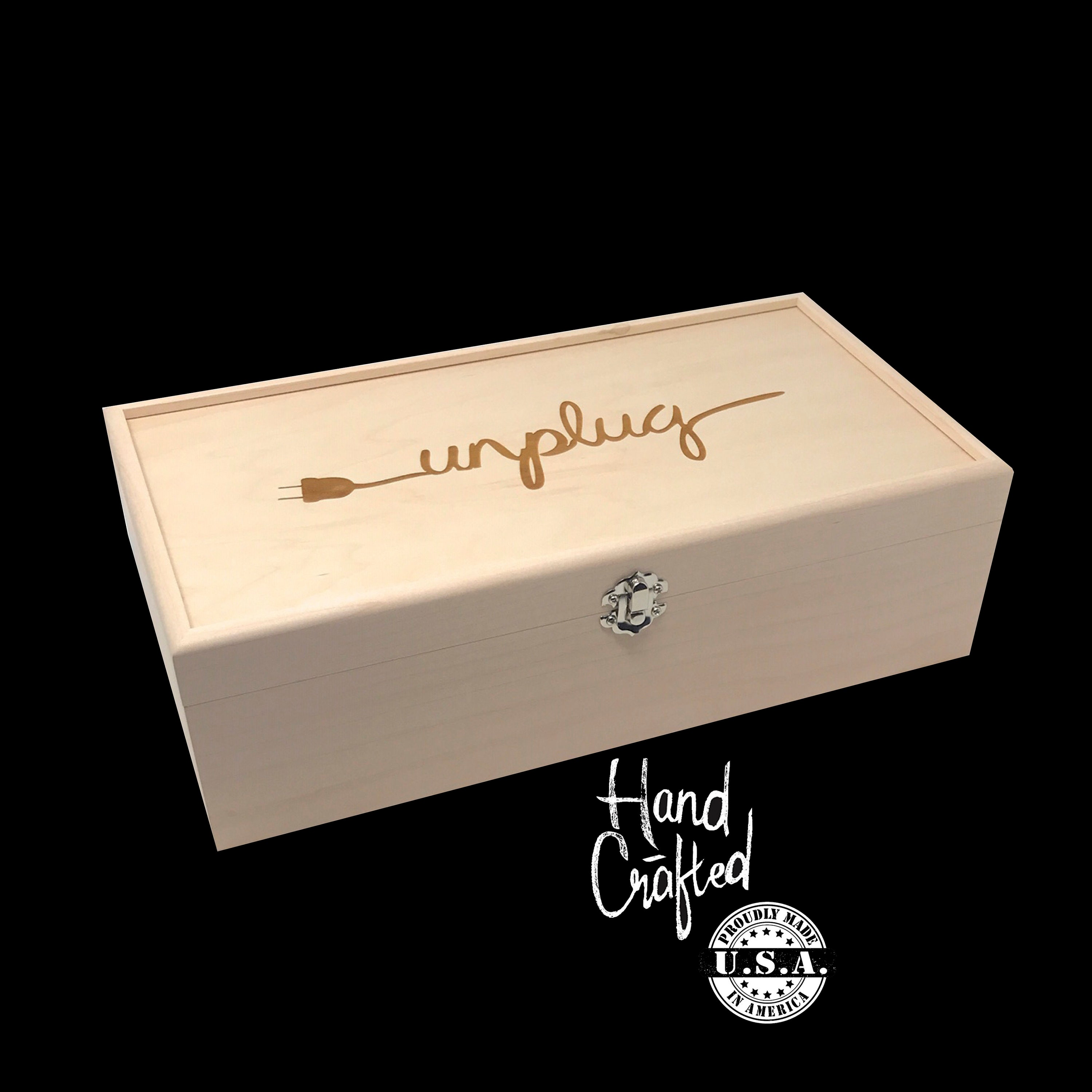 Unplug Box Custom Engraved Personalized Box Family Phone | Etsy