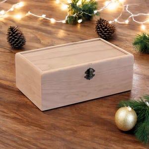 Handmade Wooden Keepsake Box With Hinges & Valet Tray - Engravable ...