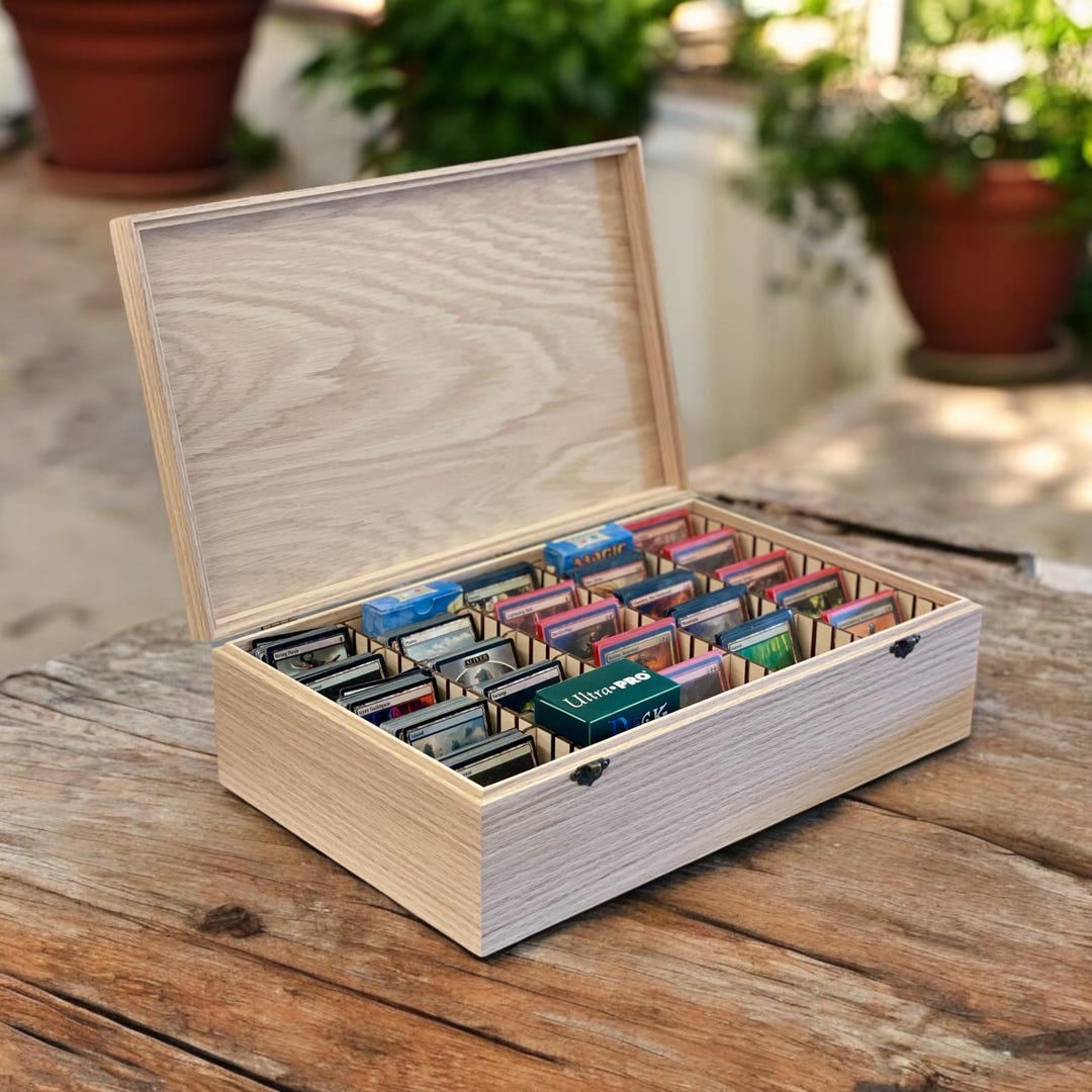 Handmade Wood Trading Card Storage Box: Holds 1875+ Cards - Etsy