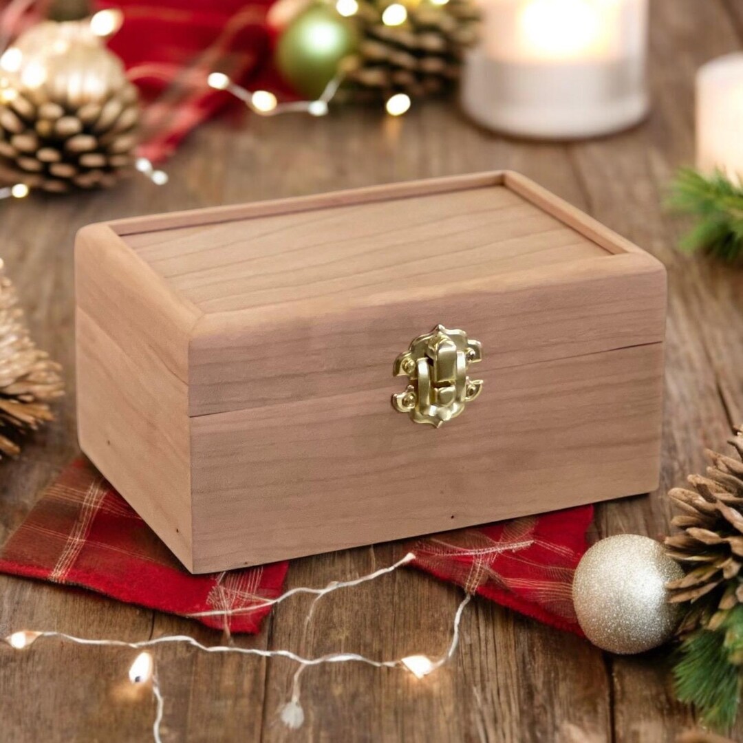 Small Wood Box Unfinished Small Wood Box With Lid Mini Keepsake Box ...