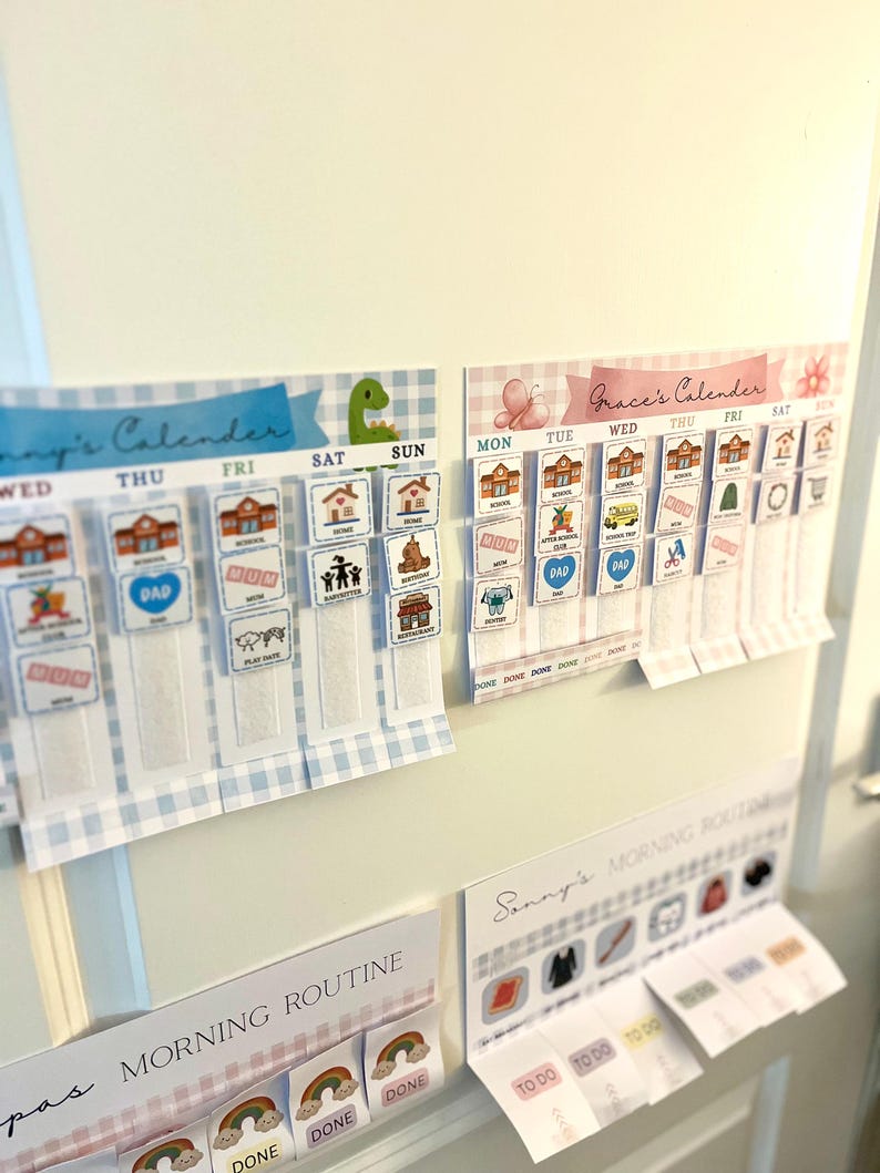 Kids Weekly Routine Chart | Childrens Personalised Calendar | Visual ...