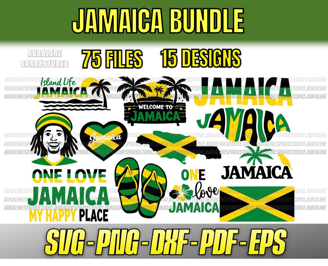 Jamaica SVG Bundle, Island Life Designs (svg, Png, Pdf, Eps, Dxf Files ...