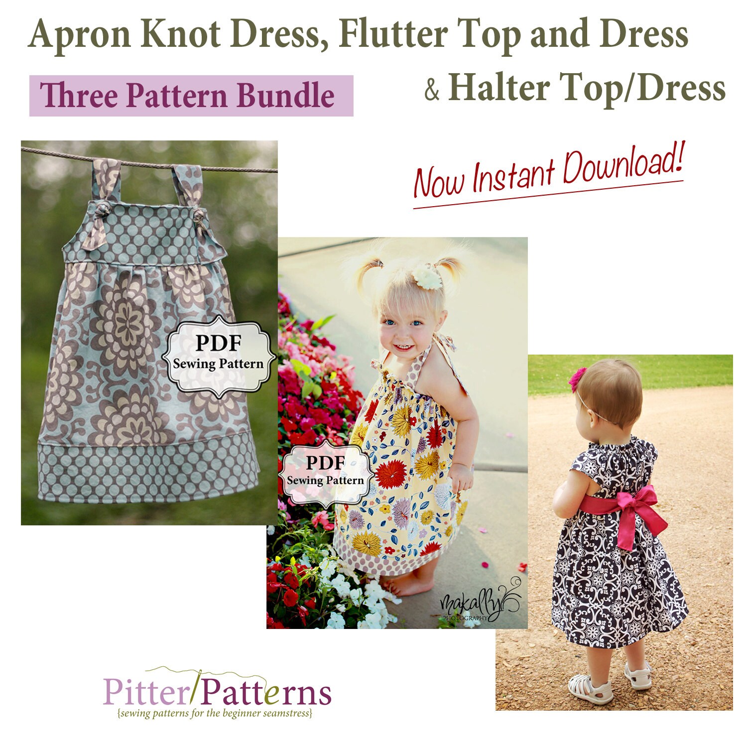 Apron Knot Dress Halter Dress & Flutter Dress PDF Three | Etsy