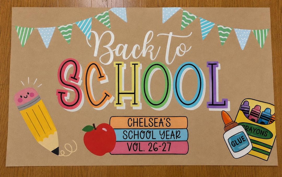 First Day of School Banner, Back to School Banner, Personalized School ...