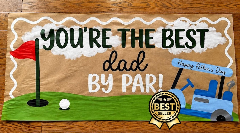 Hand-painted Golf Dad Banner | Father's Day Photo Prop, Custom Wording ...
