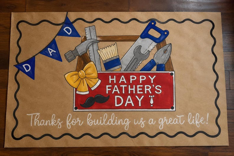 Hand-painted Golf Dad Banner | Father's Day Photo Prop, Custom Wording ...