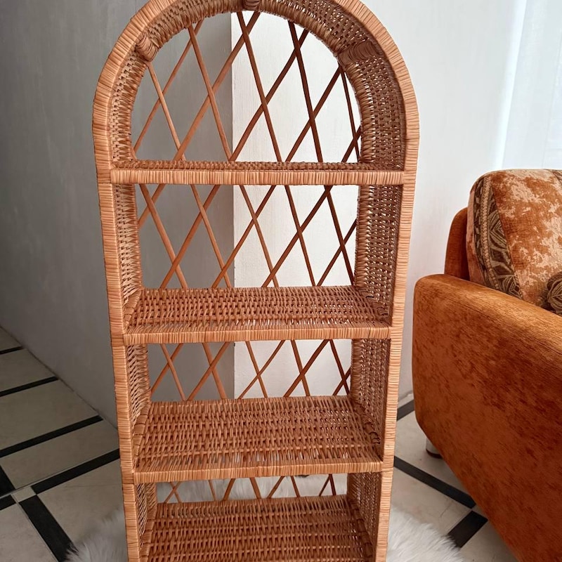 Rattan Bookcase - Etsy
