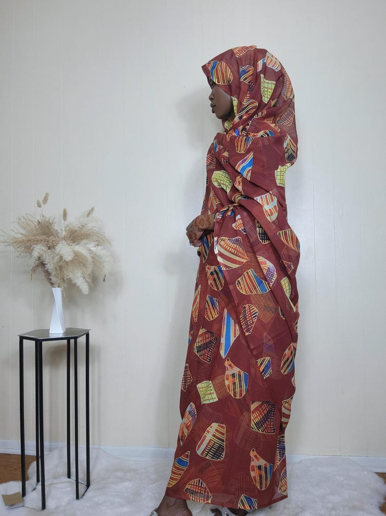 Sudanese Toub Cotton Fabric, East African Maxi Dress, Digital Print ...