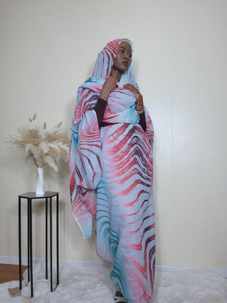 Sudanese Toub Cotton Fabric, East African Maxi Dress, Digital Print ...