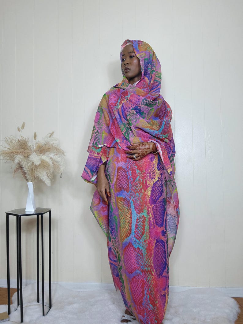 Sudanese Toub Cotton Fabric, East African Maxi Dress, Digital Print ...