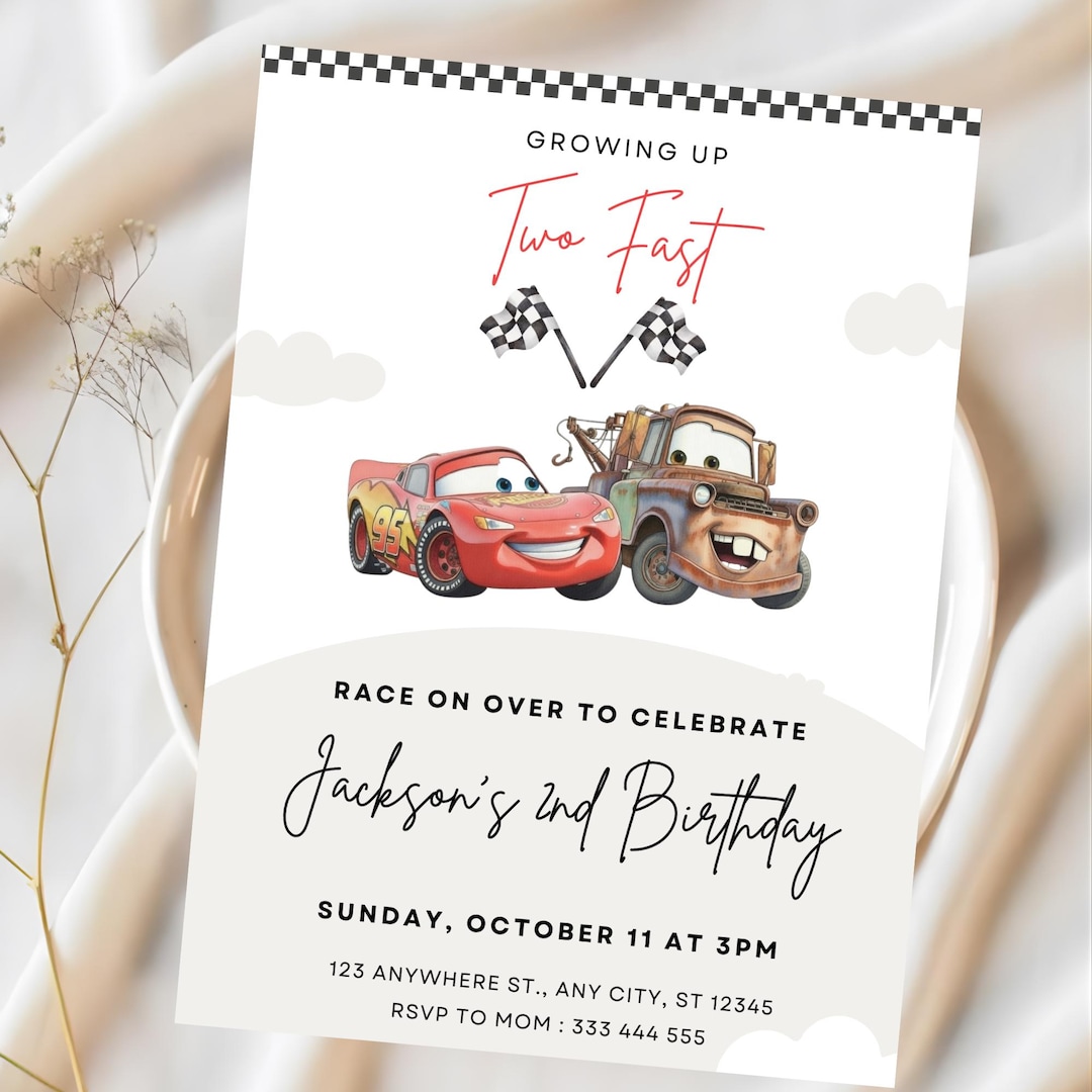 Cars Birthday Invitation Canva Editable, Boys Cars Party Invite,kids ...