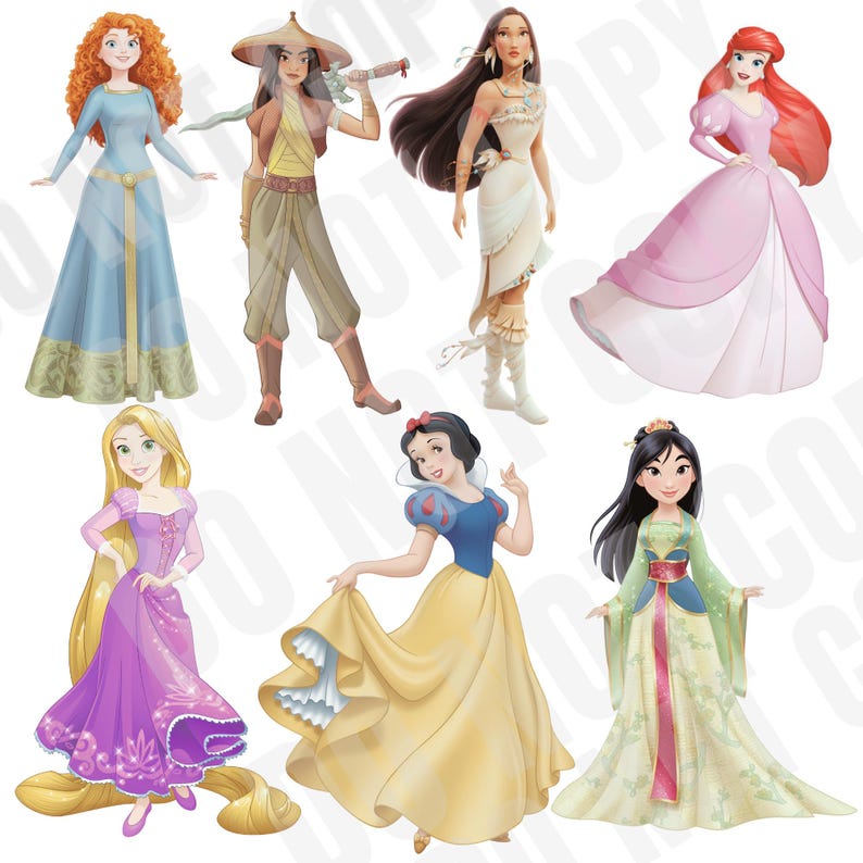 Princess Clipart Watercolor PNG 300 Dpi,princess Birthday Cake Topper ...