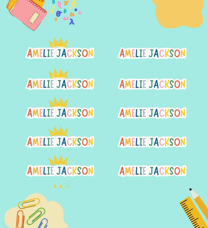 Editable School Labels Bundle,anime Printable Cards Bundle,canva ...