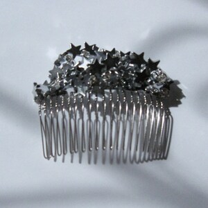 Silver Metal Star Crystal Beaded Comb, for Weddings, Parties, Evening ...