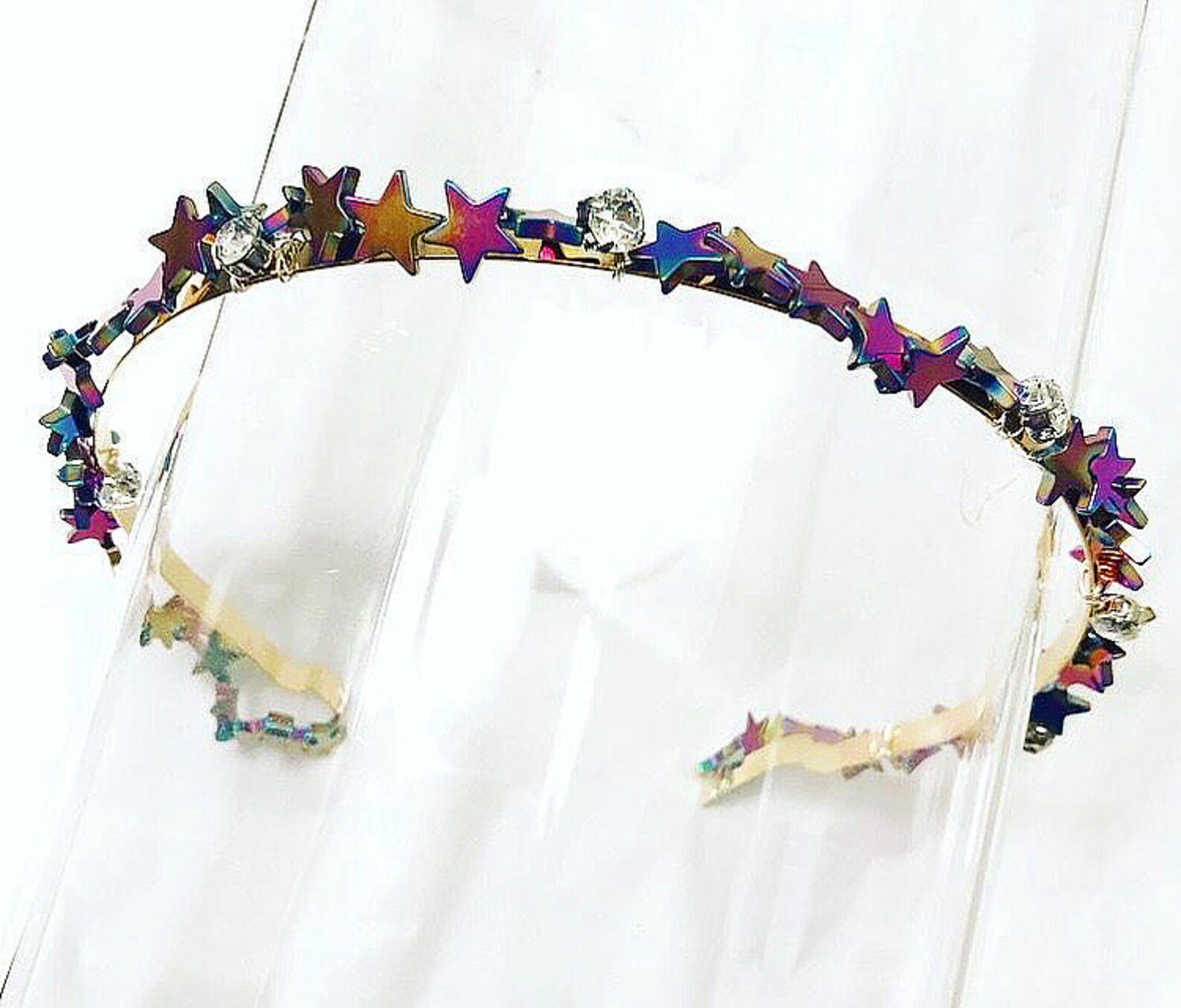 Rainbow Star Crystal Crown for Weddings Parties Evening - Etsy