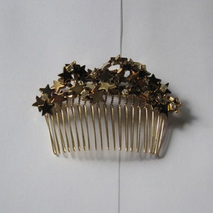 Gold Metal Star Crystal Beaded Comb for Weddings Parties - Etsy
