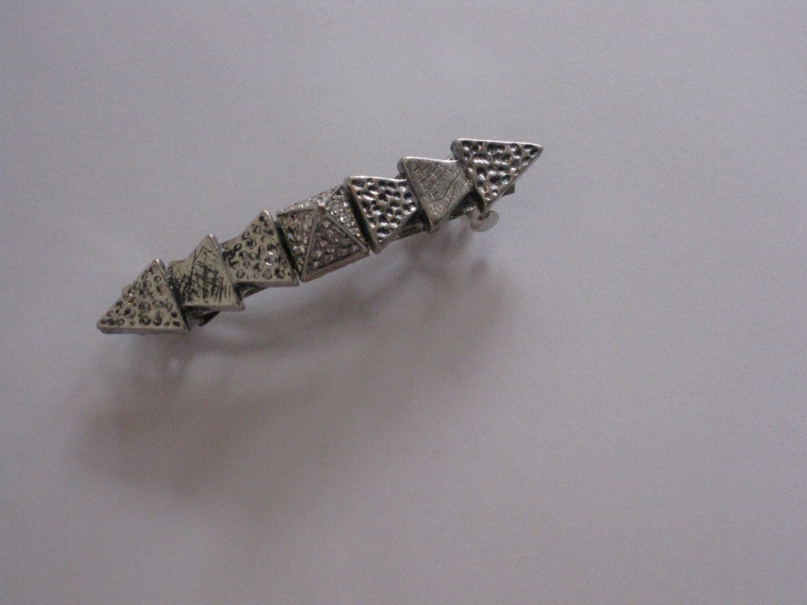 Silver Metal Triangle Crystal Spike French Barrette for - Etsy