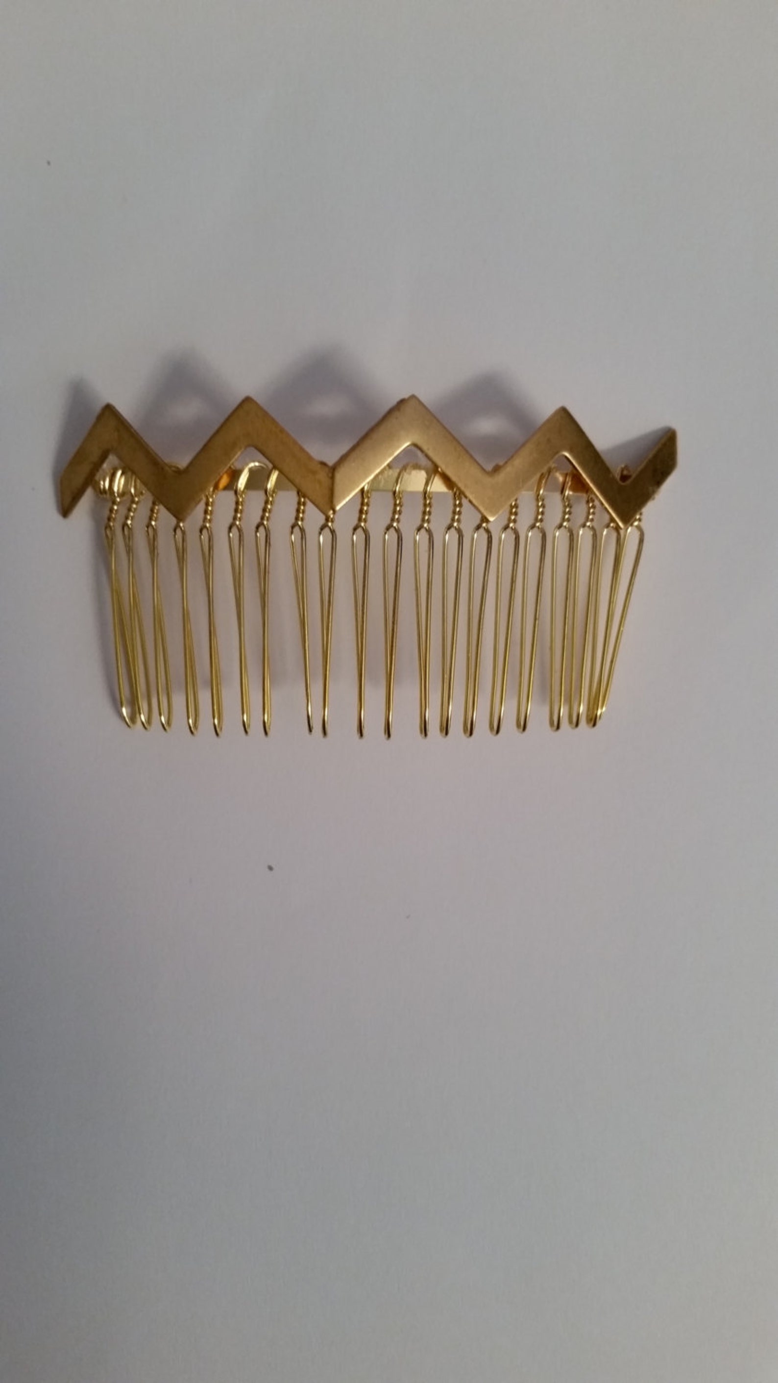 Gold Metal Zig Zag Hair Comb, for Weddings, Parties, Bridesmaid ...