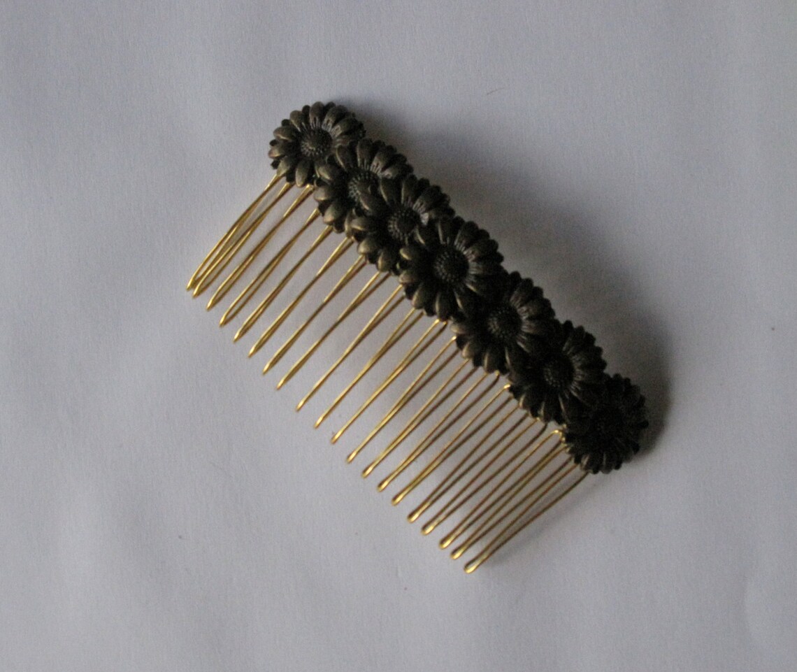 Bronze Metal Flower Gold Comb for Weddings Parties Special | Etsy