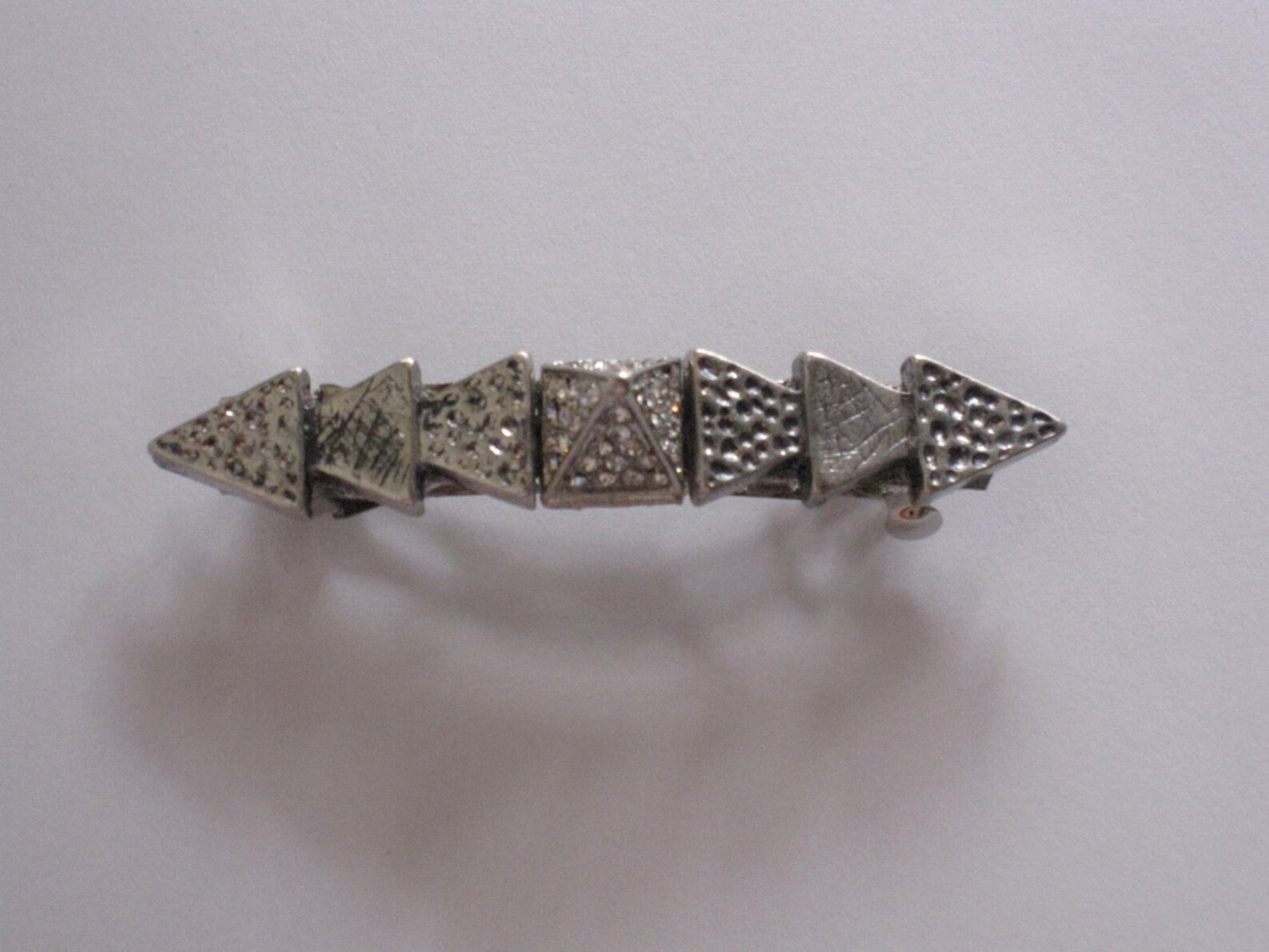 Silver Metal Triangle Crystal Spike French Barrette for - Etsy
