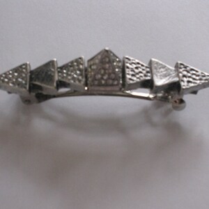 Silver Metal Triangle Crystal Spike French Barrette for - Etsy