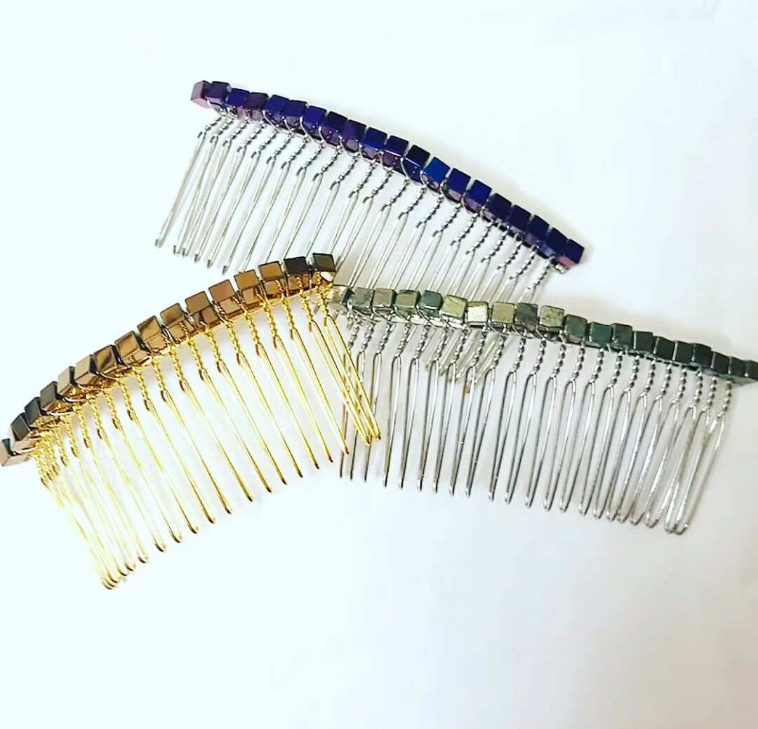 Metal Cube Hair Comb, for Weddings, Parties, Evening, Cocktail, Holiday ...