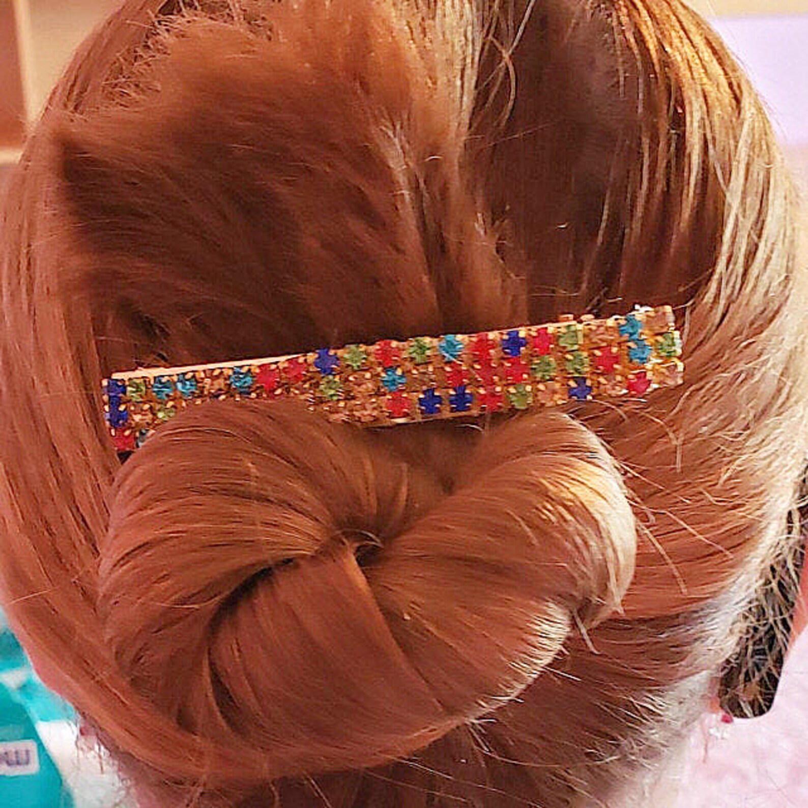 Rainbow Crystal French Barrette for Weddings Parties | Etsy
