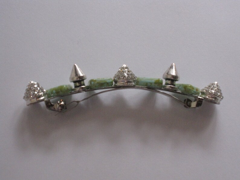 Pale Blue Glass Triangle Silver Crystal Spike Metal Stud - Etsy