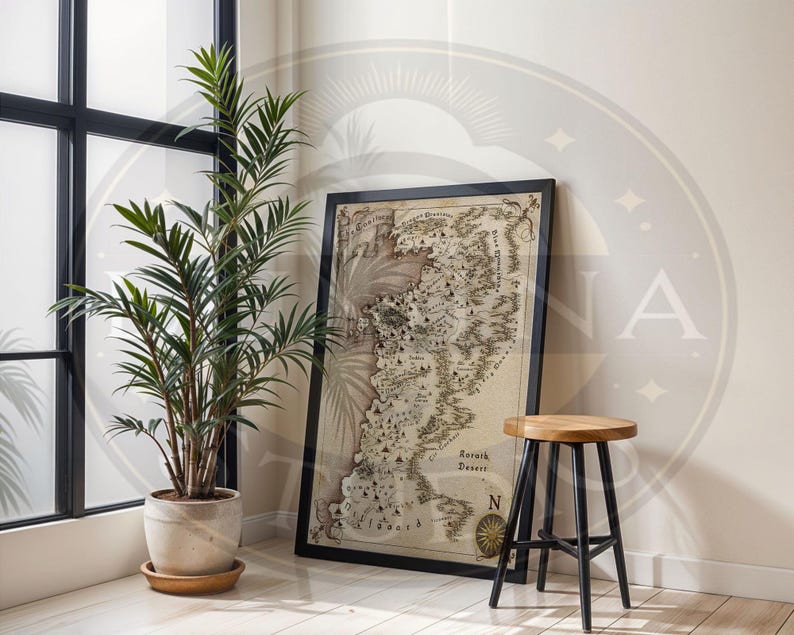 The Continent Map Art Print, Witcher World, Fantasy Kingdom (digital ...