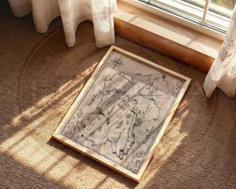 Fourth Wing Map Poster, Basgiath War College Print, Dragon Rider Art ...